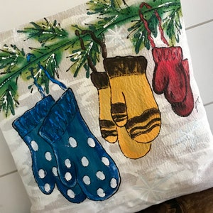 Snowman Mittens Mug Hand-painted Pillow Covers - Etsy