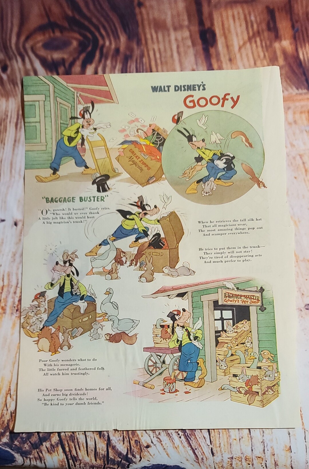1941 Walt Disney Goofy Comic From Good Housekeeping Magazine - Etsy