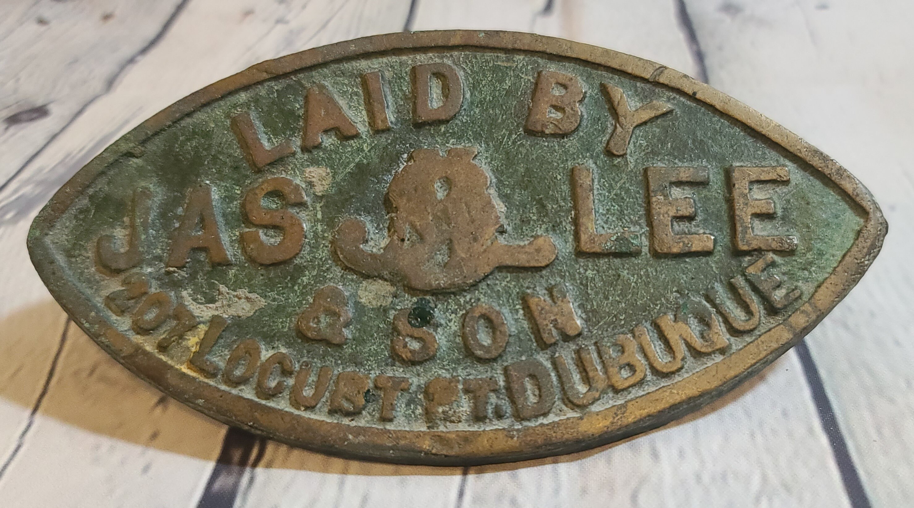 1892 Cement Plaque Laid by Jas Lee & Son Dubuque Iowa - Etsy