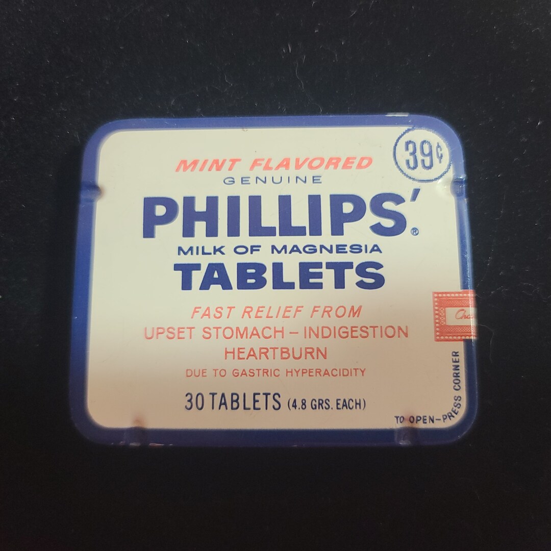 1960's Phillips Milk of Magnesia Tablets Tin (tin Only) - Etsy
