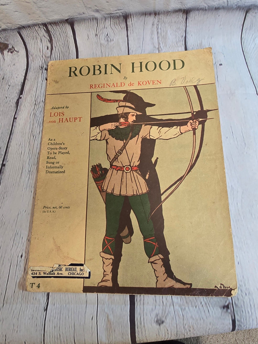 1932 Robin Hood Childrens Opera Story Music and Words - Etsy