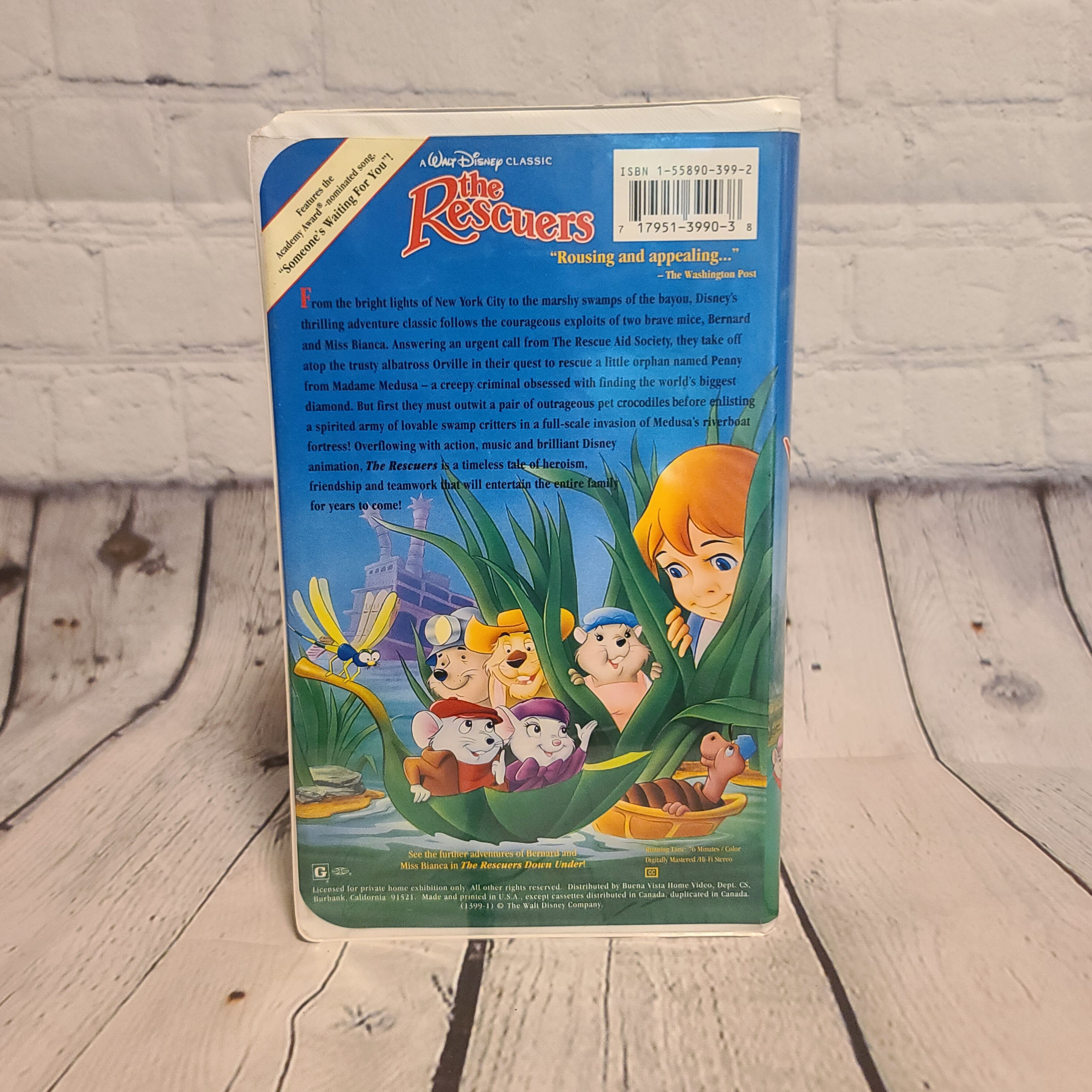 1992 Walt Disney the Rescuers Black Diamond VHS Tape Clamshell Case ...