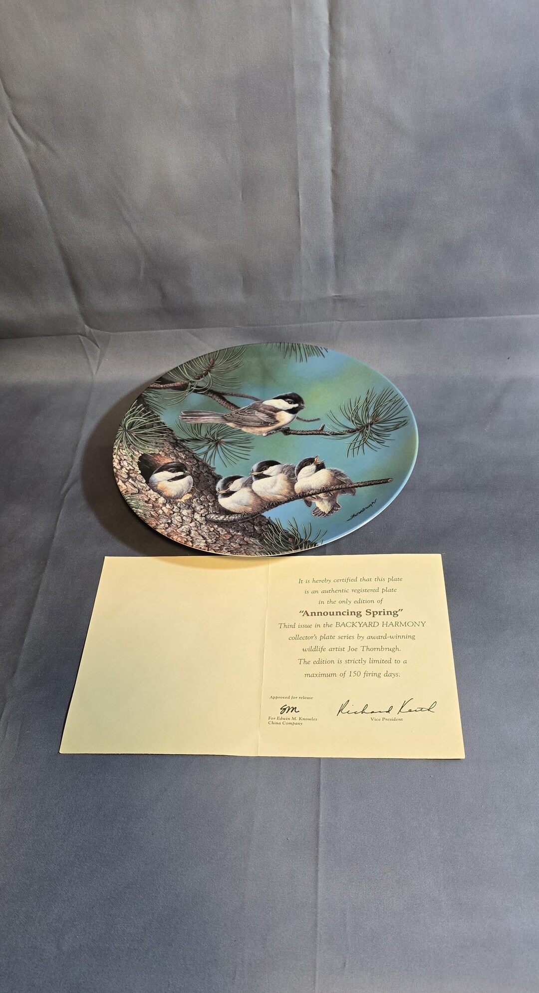 1991 Knowles "announcing Spring" Chickadee's Collector Plate - Etsy