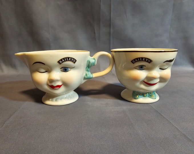 Bailey's Sugar and Creamer Mr & Mrs Wink Limited Edition 1996 - Etsy