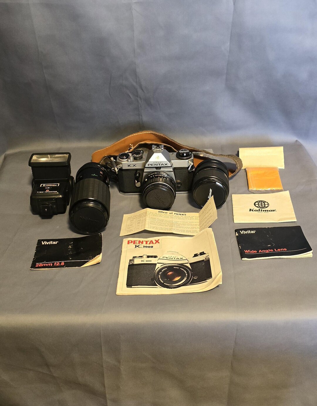 1977 Asahi Pentax 35mm Camera With Kalimar Zoom 80-200mm Lens, Kalimar ...