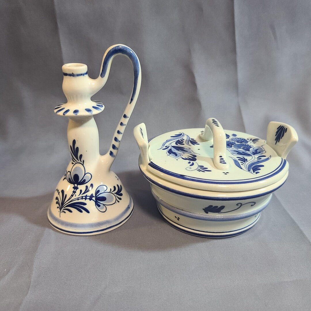 Pre 1960's Delfts Blue Hand Painted Holland 5367 Sugar Bowl With Lid ...
