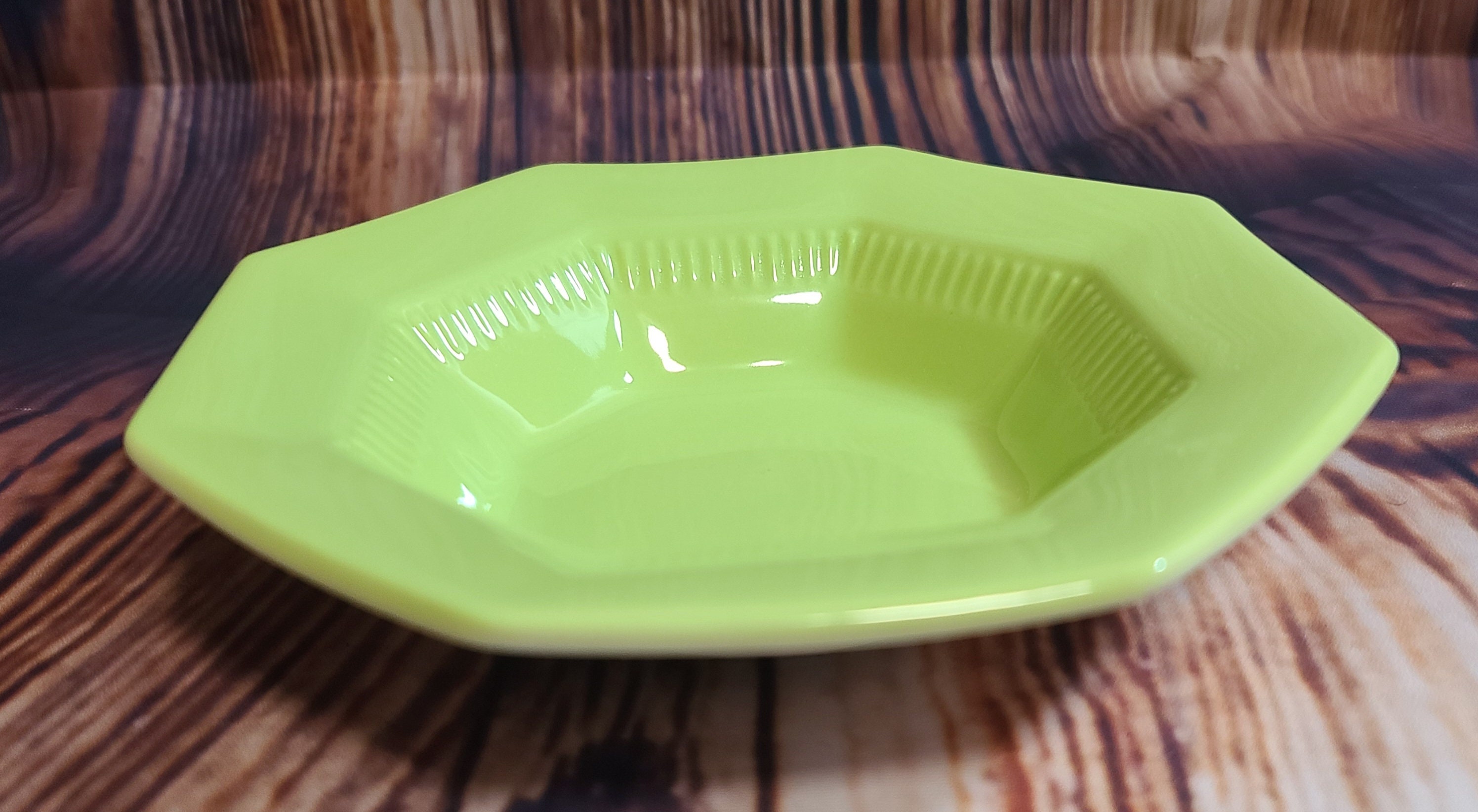 Pre 1970's Small Green Octagon Bowl Independence Ironstone Interpace ...