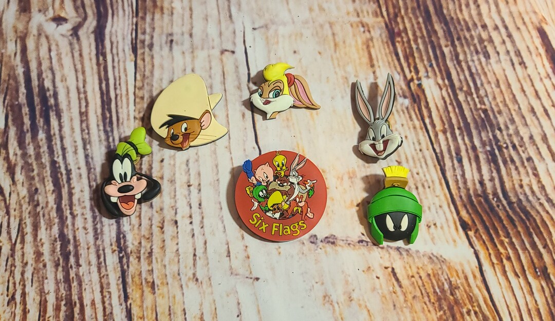 1997 Set of Six Looney Tunes Six Flags Rubber Pins rare - Etsy