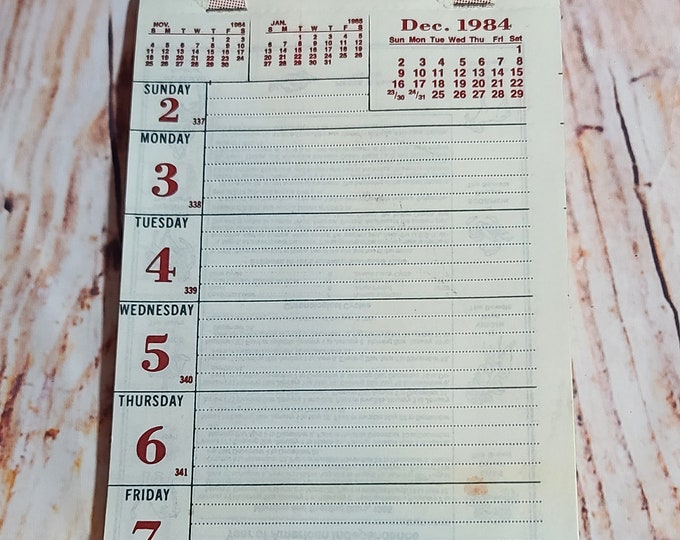 1985 Calendar Weekly Reminder With 1985 Almanac on Back of Pages - Etsy