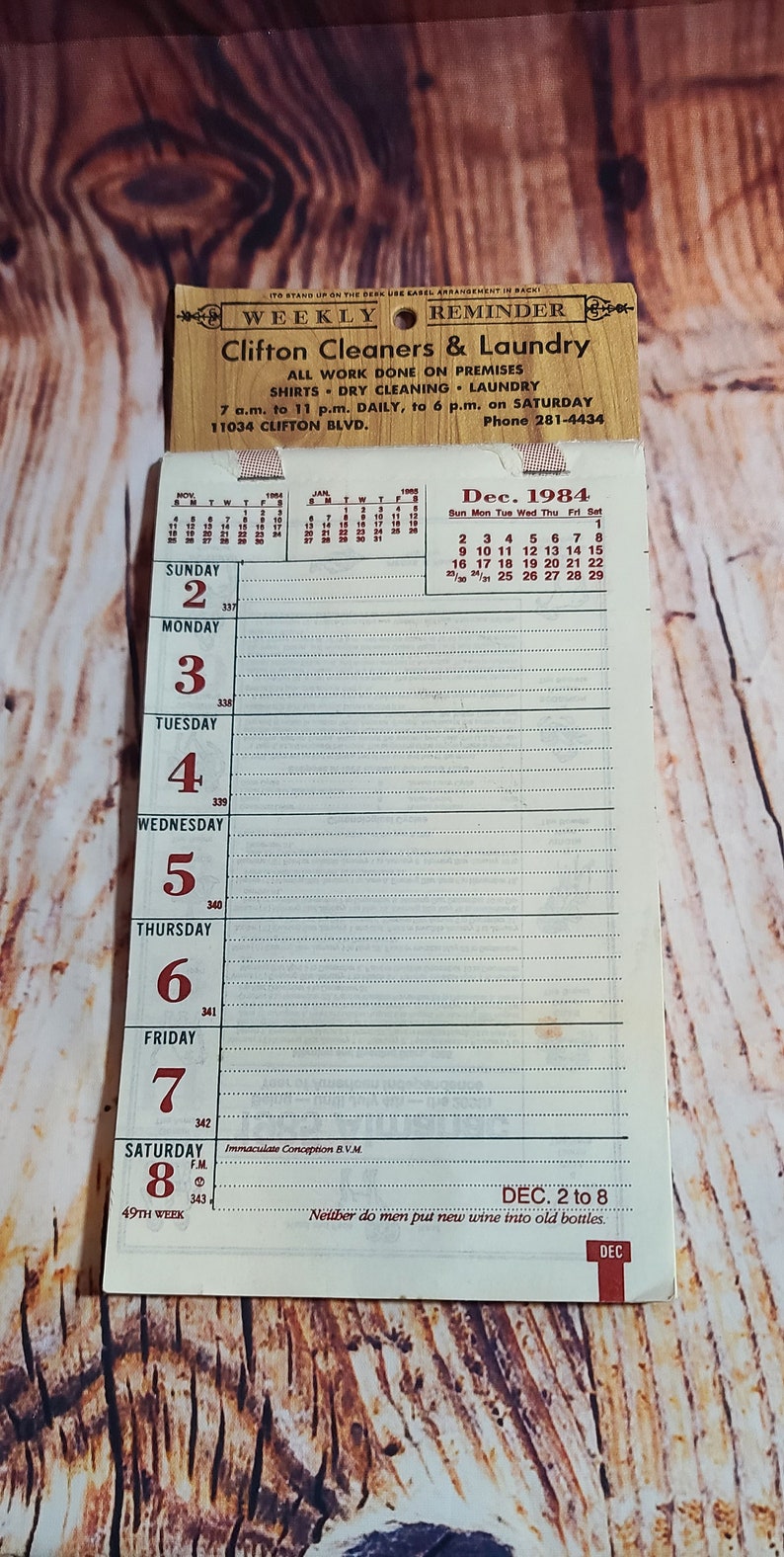 1985 Calendar Weekly Reminder With 1985 Almanac on Back of - Etsy