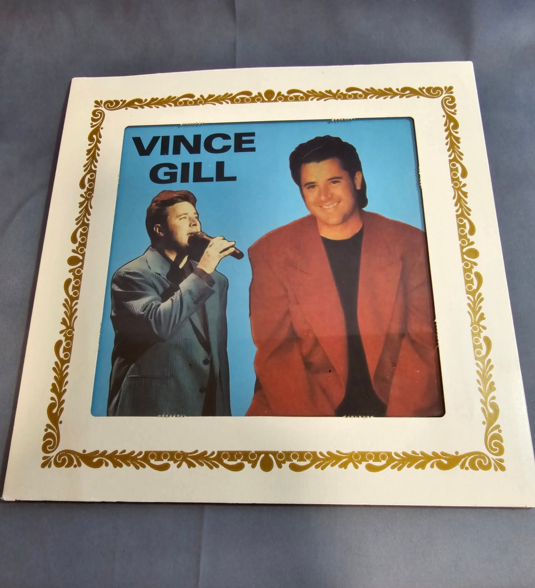 Pre 1990's Vince Gill 8x8 Glass Photograph Frame Fair/carnival Prize ...