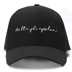 Delta Phi Epsilon Handwriting Script Sorority Baseball Cap - Custom ...