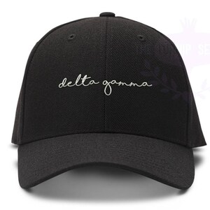 Delta Gamma Handwriting Script Sorority Baseball Cap - Custom Color Hat and Embroidery - Etsy