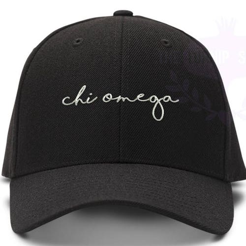 Chi Omega Handwriting Script Sorority Baseball Cap Custom - Etsy