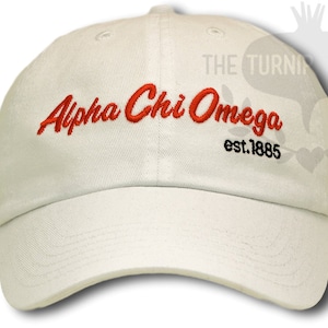 Alpha Chi Omega Baseball Cap - Team Script - Custom Color Hat and ...