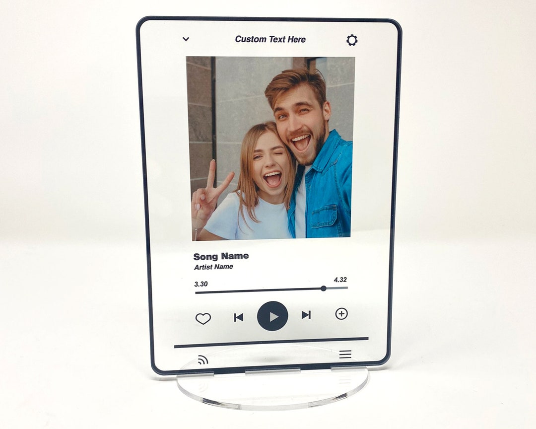 Music Display Personalized Custom Photo and Song Track UV Printed on ...