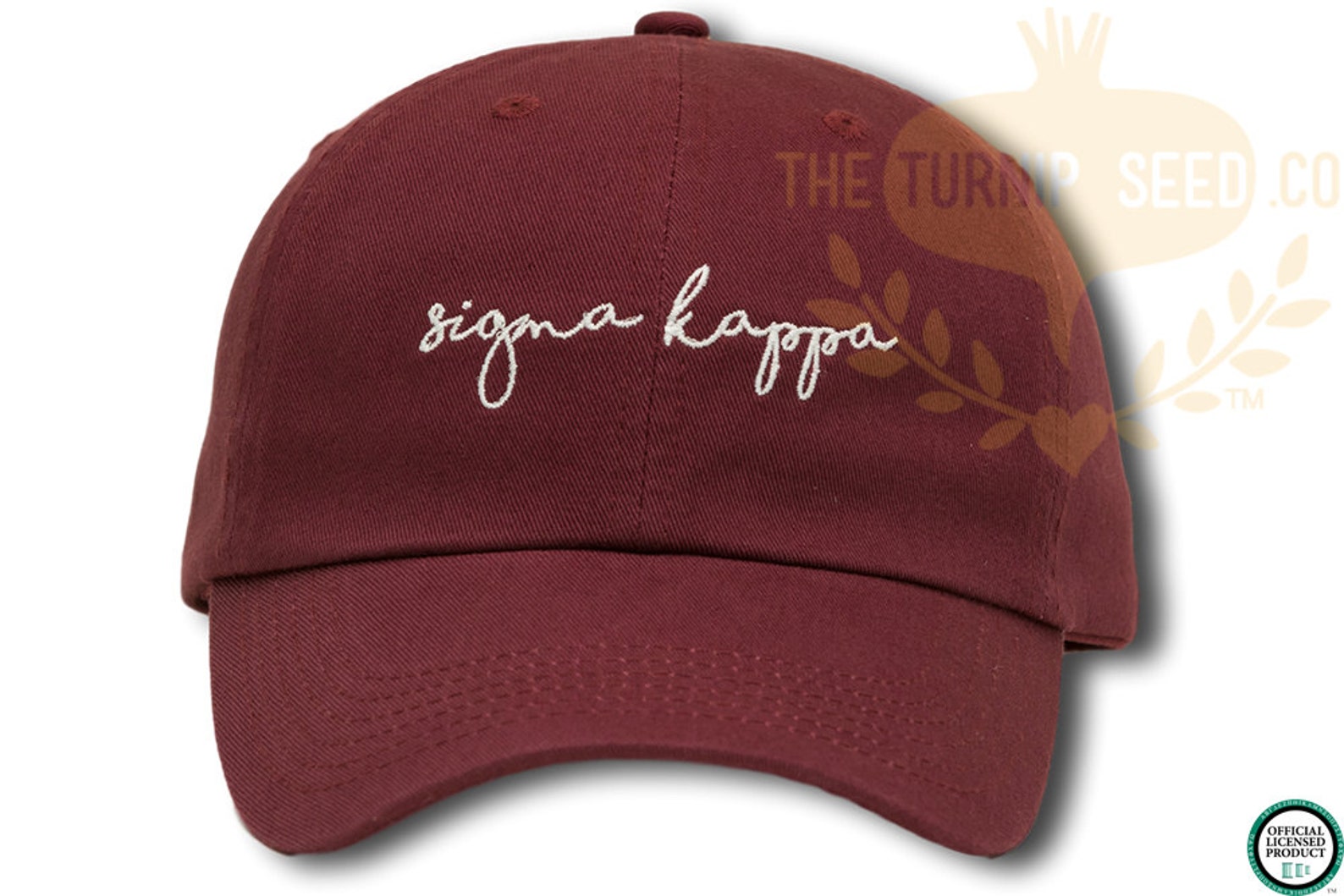 Sigma Kappa Handwriting Script Sorority Baseball Cap - Custom Color Hat ...