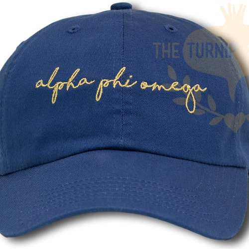 Alpha Phi Omega Script Baseball Cap - Etsy