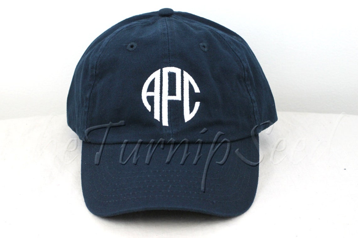 Ladies' Monogram Baseball Cap Circle Shaped Letters - Etsy