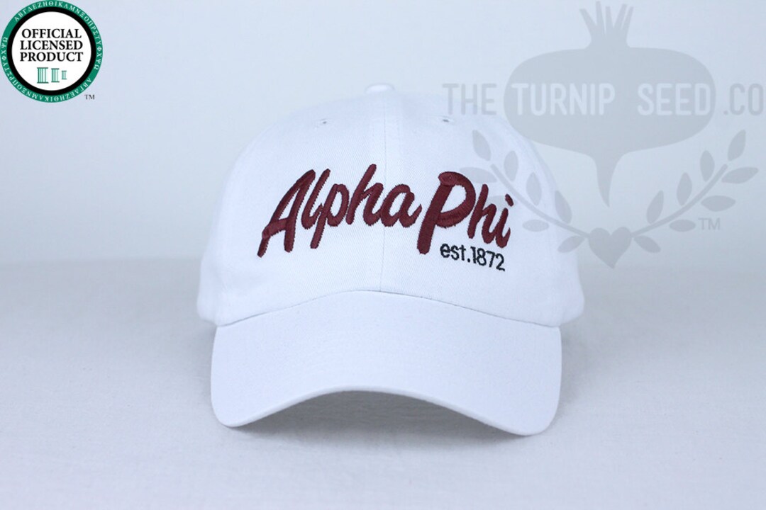 Alpha Phi Baseball Cap - Team Script - Custom Color Hat and Embroidery ...