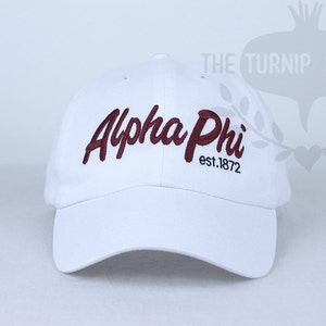 Alpha Phi Baseball Cap - Team Script - Custom Color Hat and Embroidery ...
