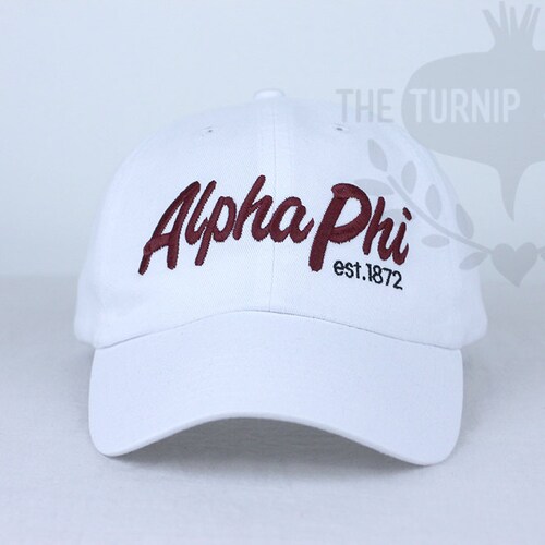 Alpha Phi Handwriting Script Sorority Baseball Cap Custom - Etsy