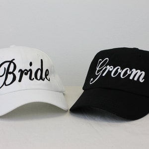 Wedding Bride and Groom Embroidered Baseball Caps - Etsy