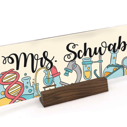 Science Teacher Appreciation Gift Custom Desk Name Plate - Etsy