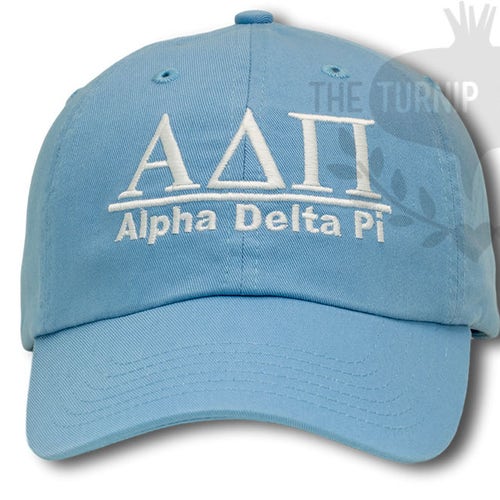 Alpha Delta Pi Script Baseball Hat Embroidered Baseball Cap - Etsy