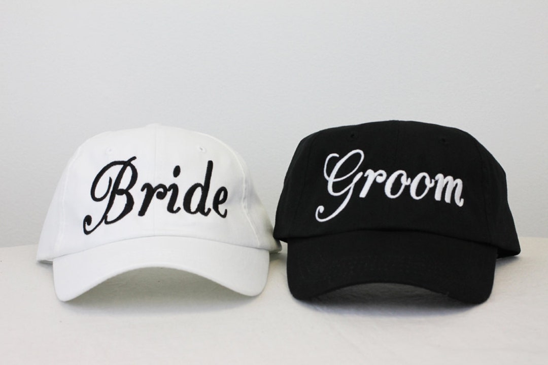 Wedding Bride and Groom Embroidered Baseball Caps - Etsy