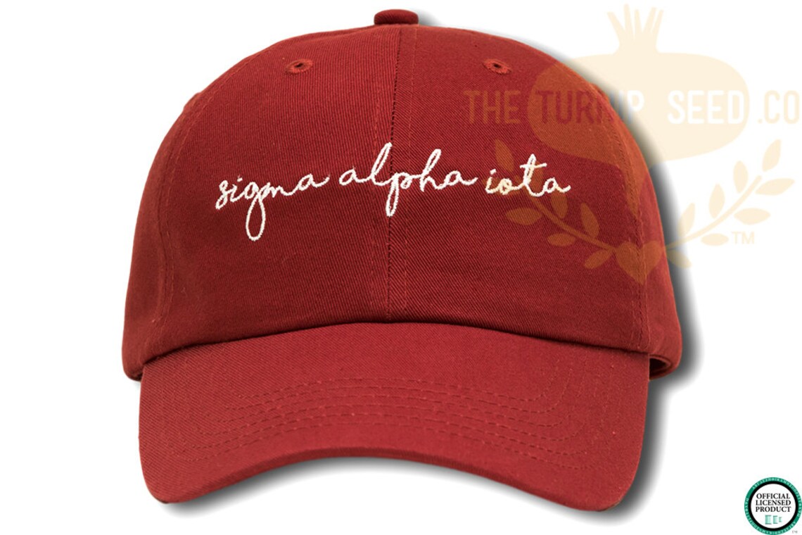 Sigma Alpha Iota Handwriting Script Sorority Baseball Cap - Custom ...