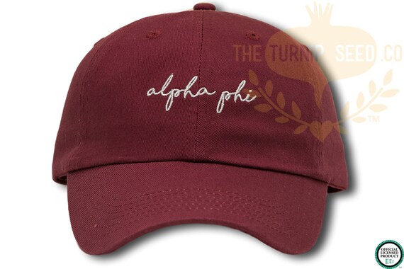 Alpha Phi Handwriting Script Sorority Baseball Cap Custom | Etsy