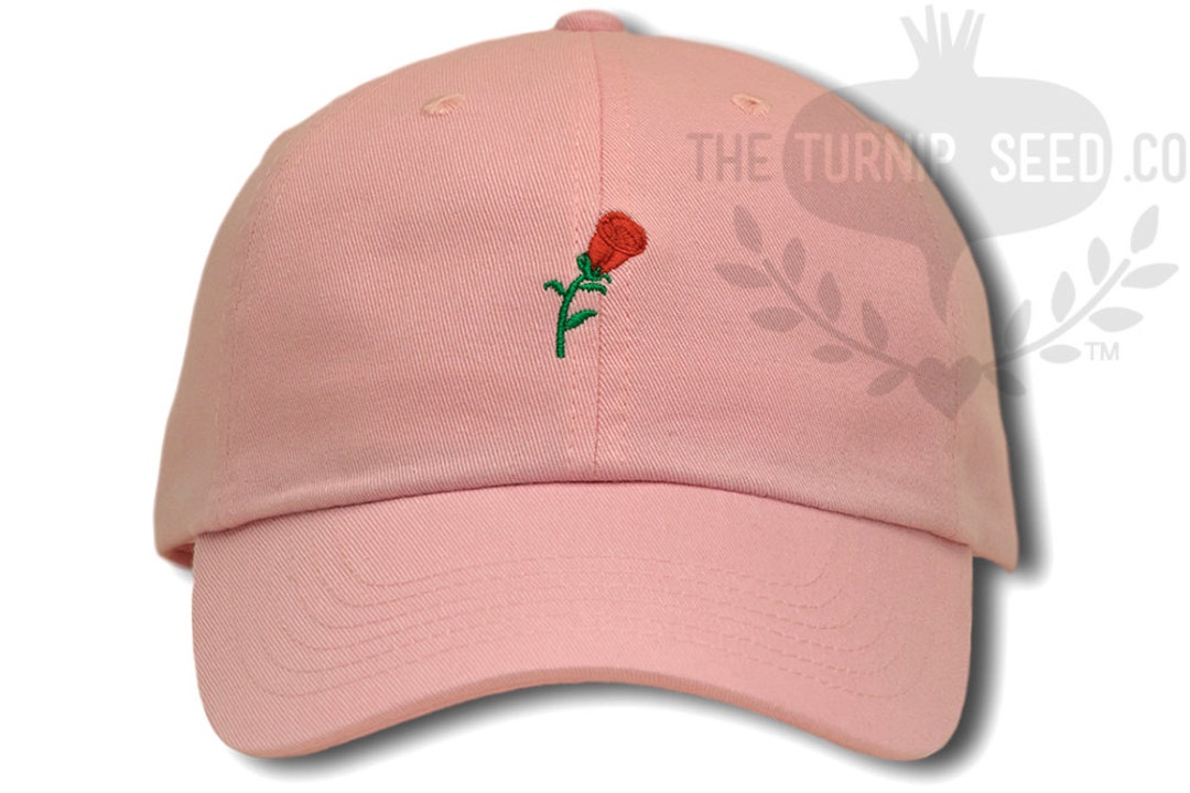 Single Rose Baseball Cap - Custom Color Hat - Etsy