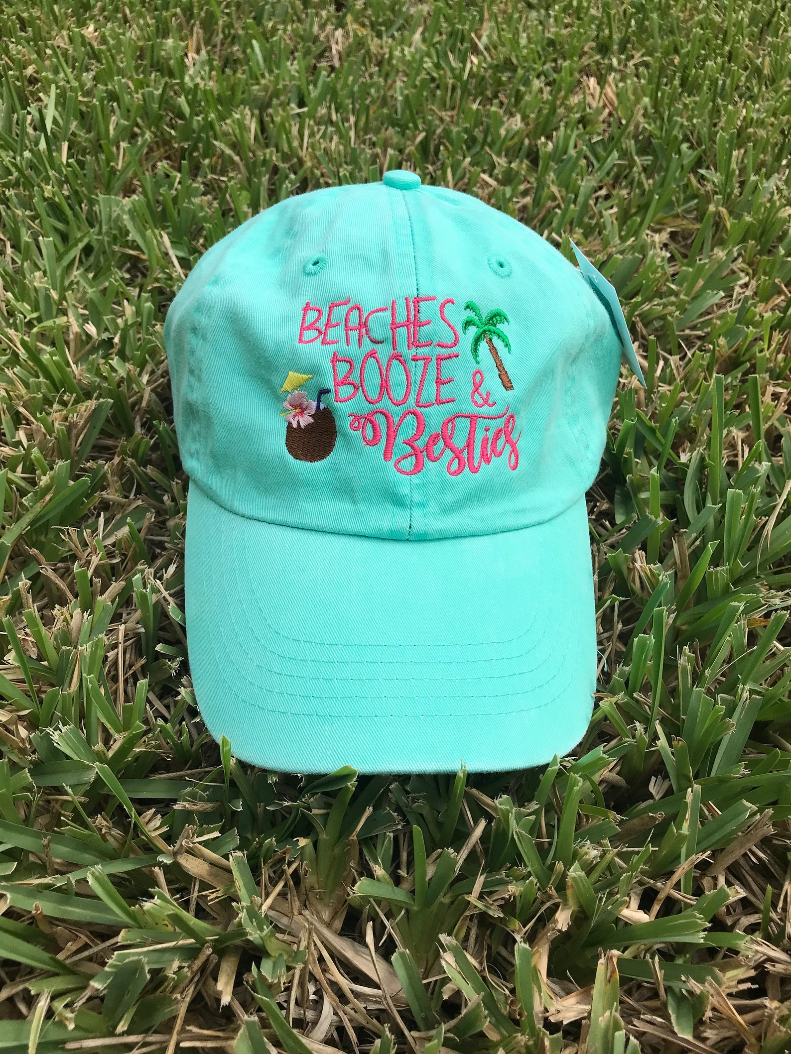 Beaches Booze and Besties Vacation Baseball Cap Hat - Etsy