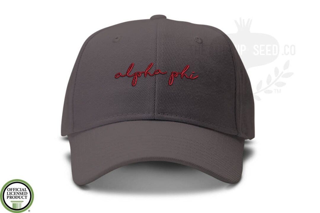 Alpha Phi Handwriting Script Sorority Baseball Cap - Custom Color Hat ...