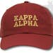 Kappa Alpha Fraternity Baseball Cap Custom Color Hat and - Etsy