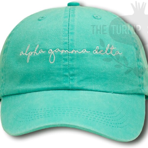 Alpha Gamma Delta Script Baseball Hat Embroidered Baseball | Etsy