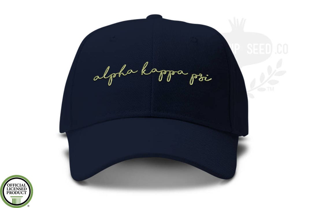 Alpha Kappa Psi Handwriting Script Sorority Baseball Cap - Custom Color ...