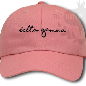 Delta Gamma Handwriting Script Sorority Baseball Cap - Custom Color Hat and Embroidery - Etsy