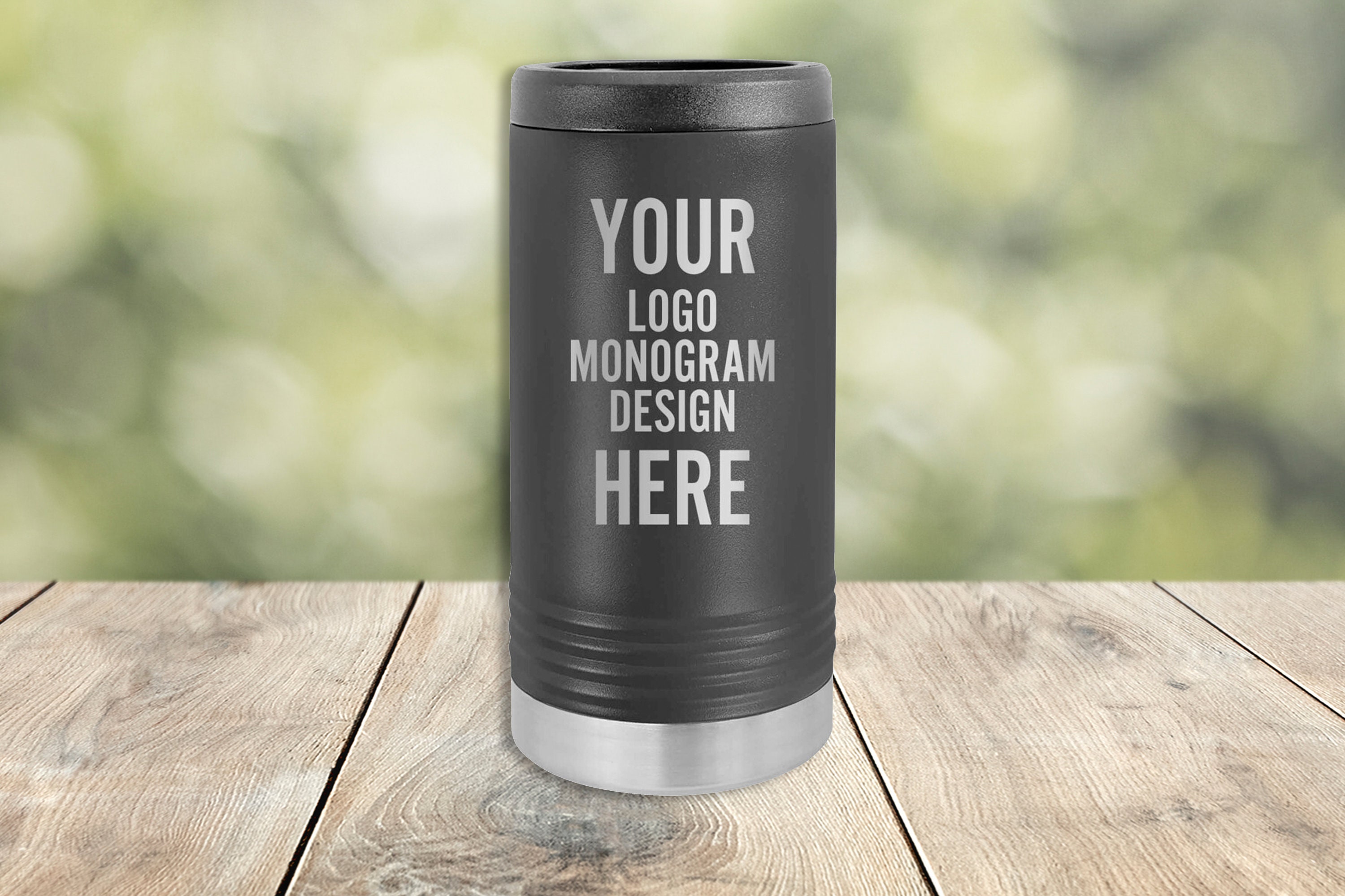 Slim Can Cooler - Custom Image, Logo, or Text Engraved Vacuum Insulated ...
