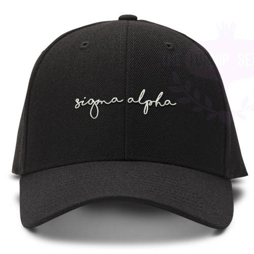 Sigma Alpha Handwriting Script Sorority Baseball Cap Custom | Etsy