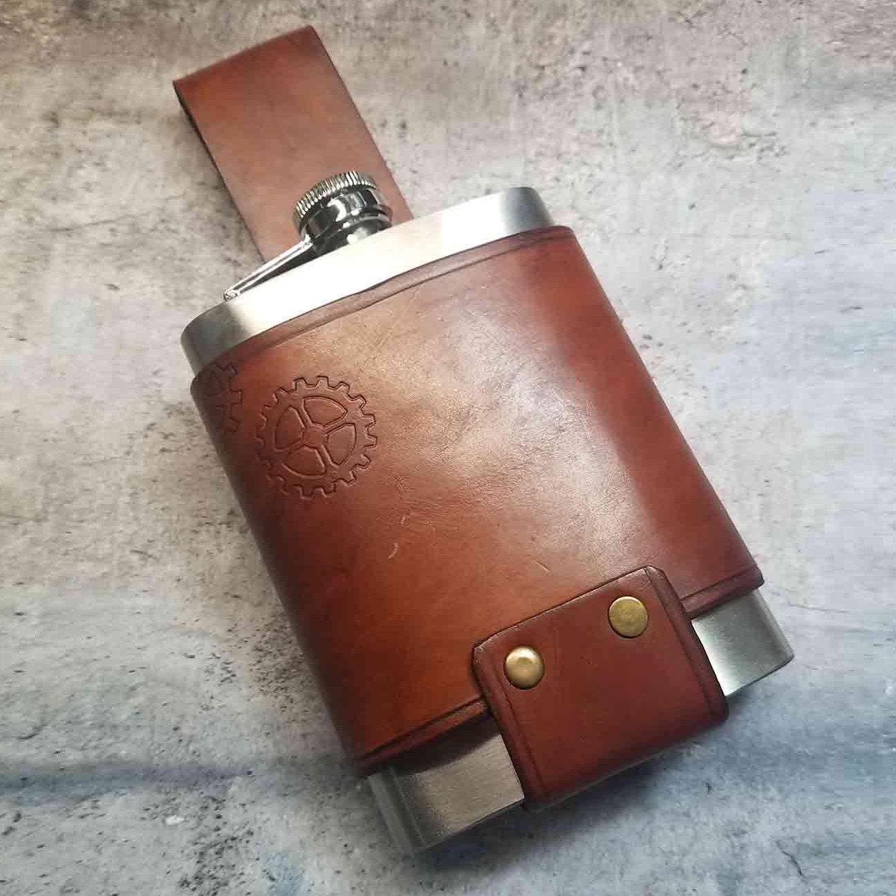 Brown Steampunk Flask Holster - Etsy