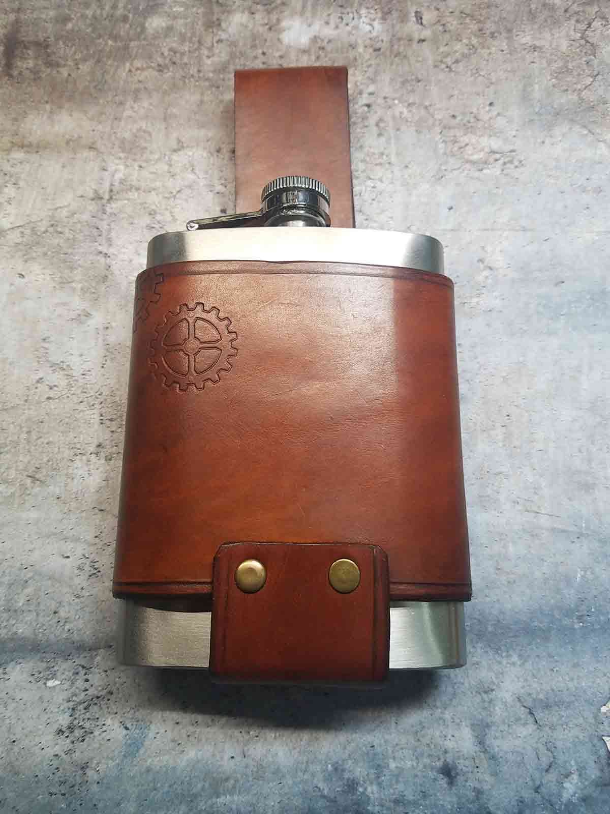 Brown Steampunk Flask Holster - Etsy