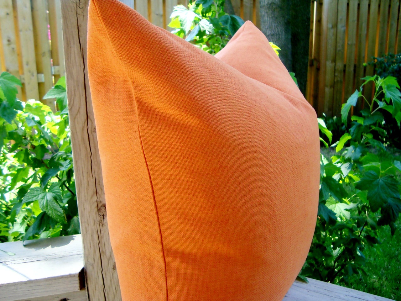 Decorative Designer Orange Solid Indoor/outdoor Pillow Cover 18 X 18 ...