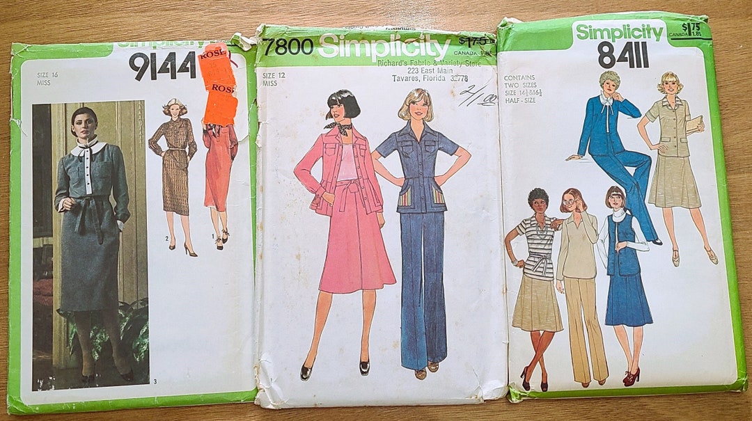 1970s Simplicity Sewing Patterns: Shacket, Skirt, Dress - Complete - Etsy