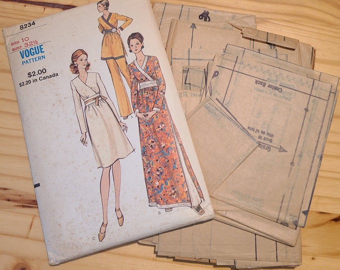 Vintage Women's Vogue 8234 Sewing Pattern, Misses' Dress, Pants, and ...