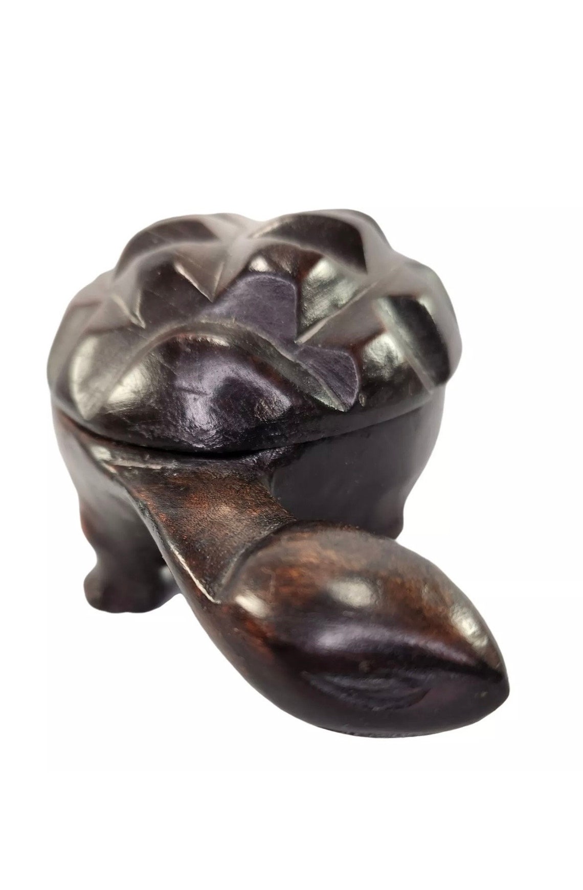 Vintage Hand Carved Wooden Turtle Artist Name Engraved on Bottom - Etsy