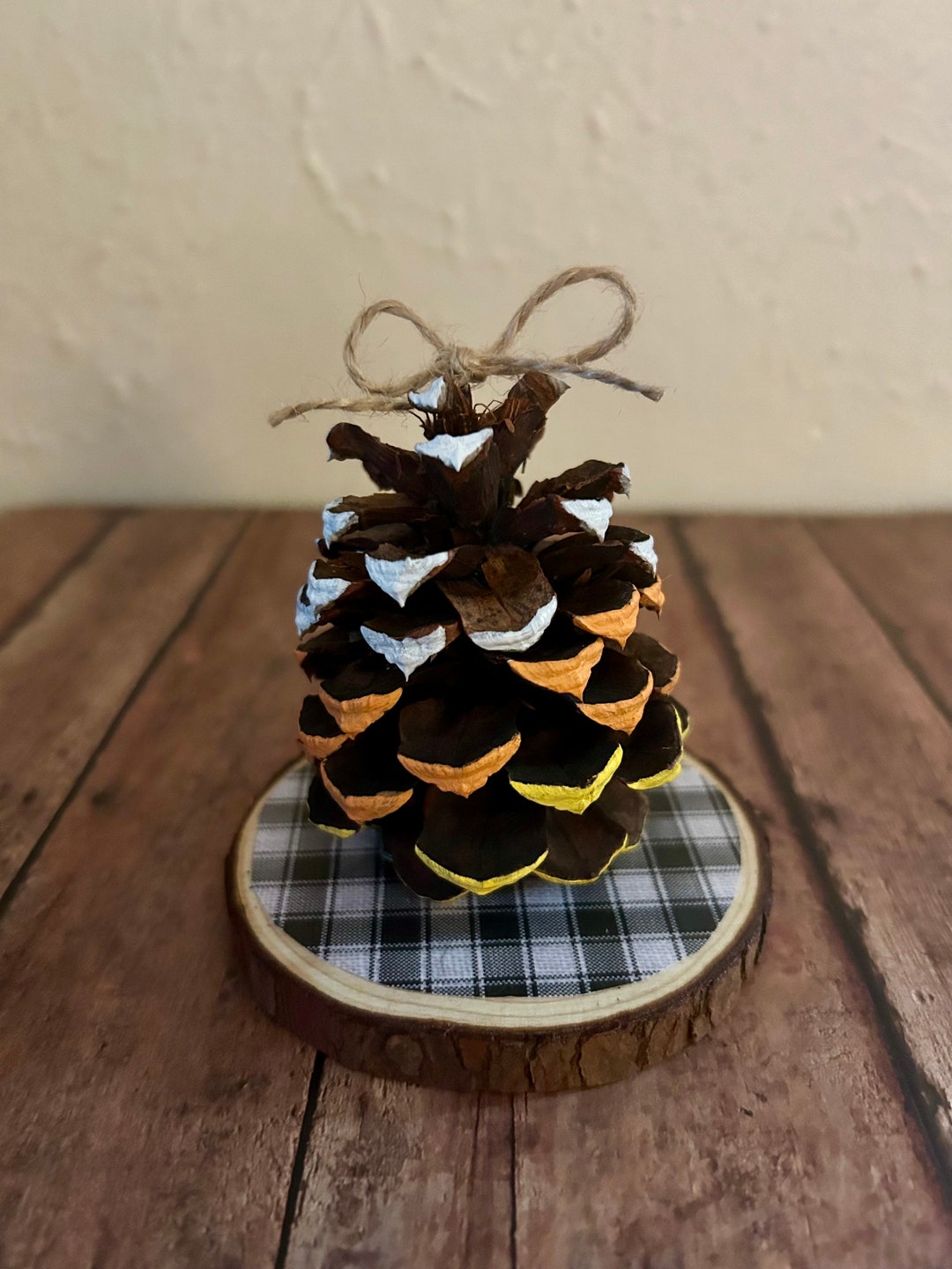Mini Pine Cone Candy Corn Mini Tree - Fall Decor - Nature Lover Gift ...