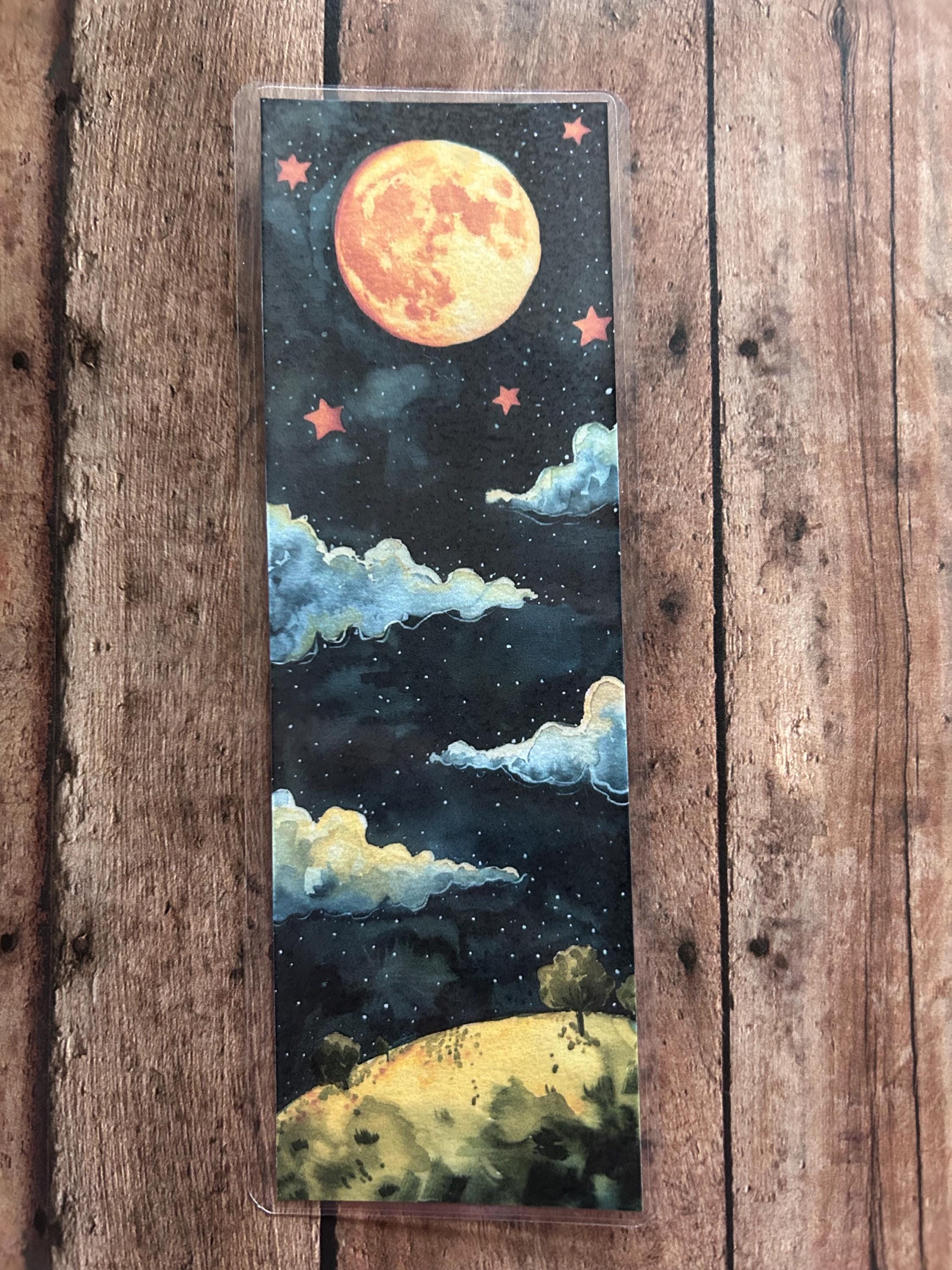 Starry Night Moon and Stars Laminated Bookmark Book Lover Gift Bookmark ...