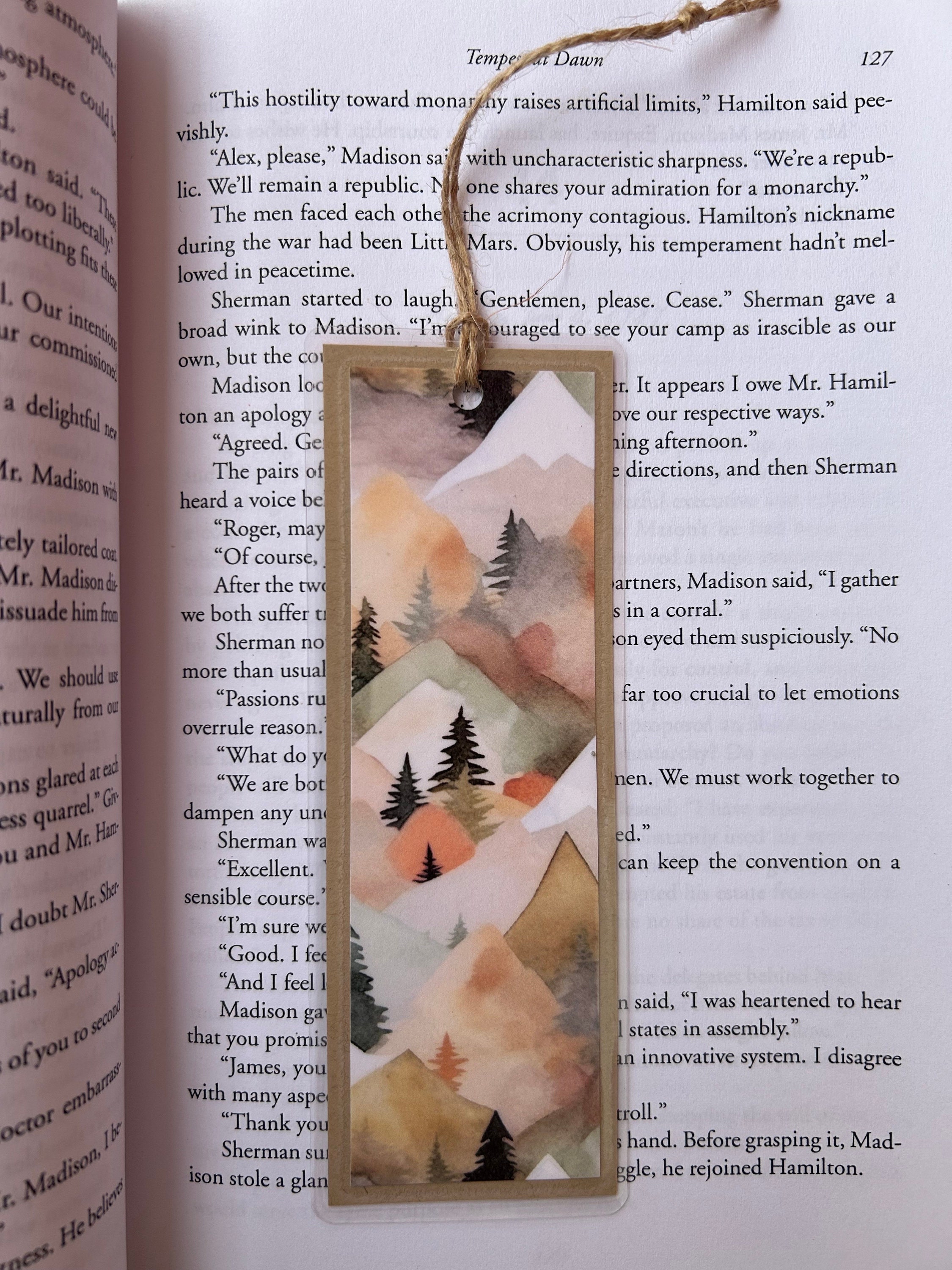 Trees and Mountains Laminated Bookmark - Book Lover Gift - Bookmark ...